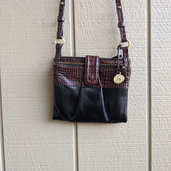 Brahmin | Bags | Brahmin Leather Cross Body Bag Brown Black | Poshmark